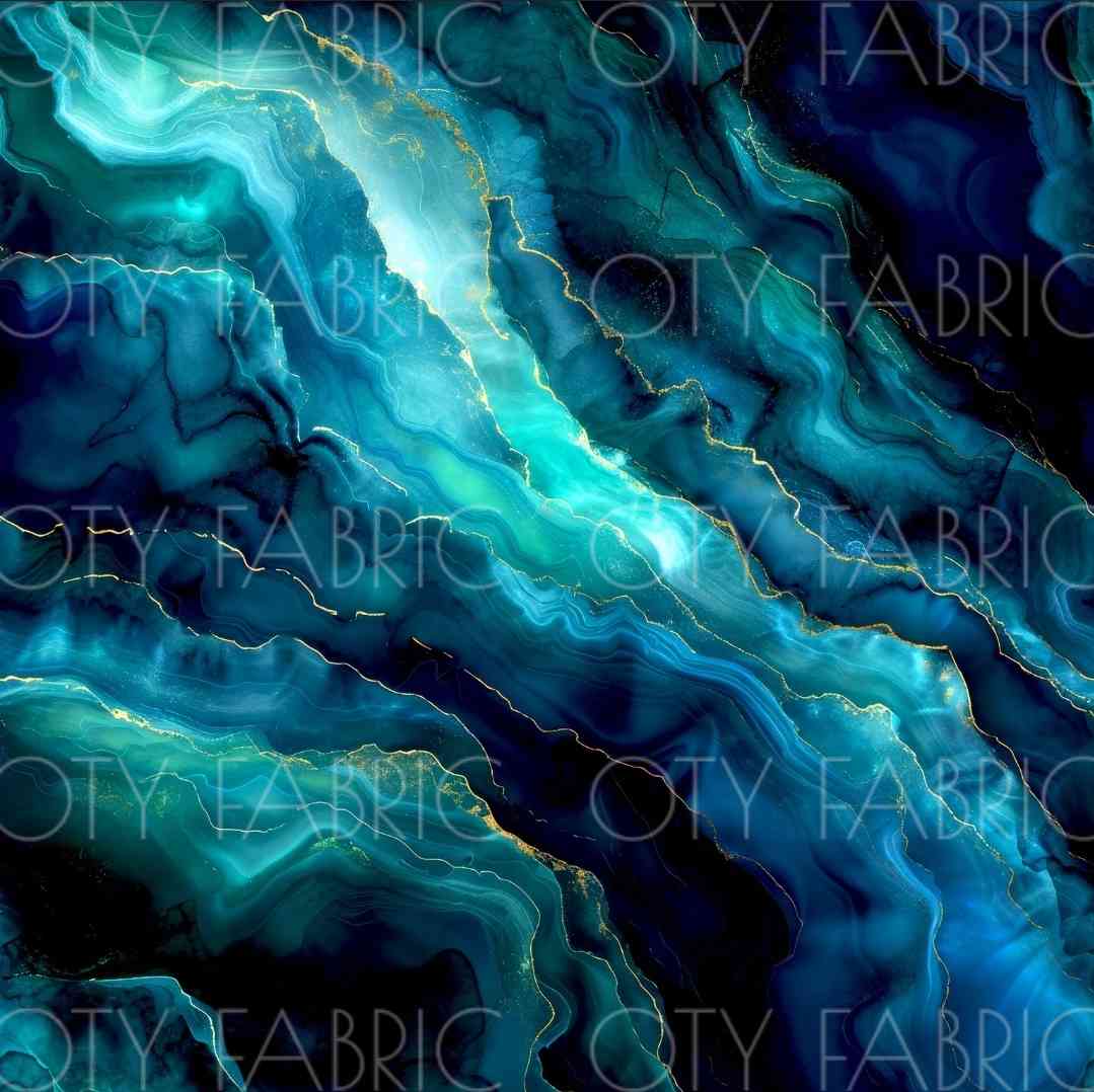 Turquoise marble - OTY | CUSTOM PRINTED FABRIC, SOLIDS AND NOTIONS